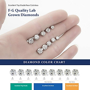 The Diamond Channel 0.50-6 CARAT Lab Diamond Stud Earrings for Women 14 Karat Gold Round Earrings 4 Prong Setting with Screw Back and Posts Studs (F-G Color, VS1-VS2 Clarity) (1.00 cttw, white-gold)