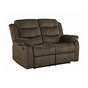 Coaster Home Furnishings Rodman Pillow Top Arm Motion Loveseat Olive Brown