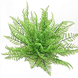 LOVENIMEN Artificial Fern Leaves Plants, Plastic Shrubs Grass Fake Bushes 2pcs, Outdoor Indoor Greenery Home Garden Décor Verandah Planting Filler Table Centerpieces Arrangements DIY Decoration