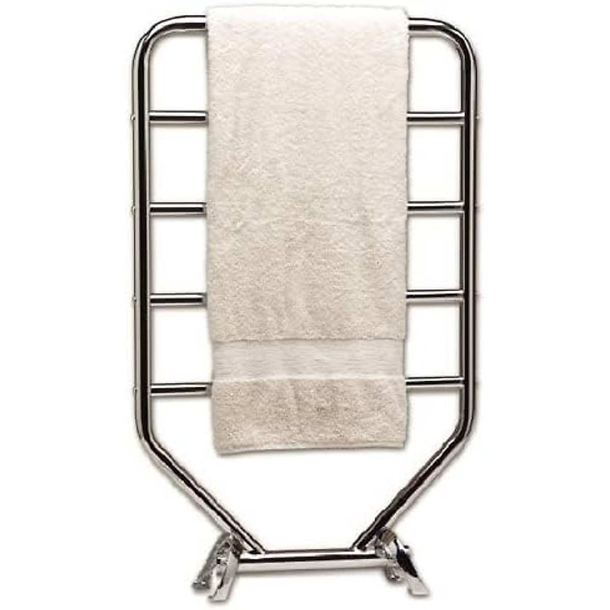Warmrails Traditional Towel Warmer - Free-Standing or Wall Mounted Towel Warmer Rack for Drying Towels and Garments - 34-Inch Nickel Finish Frame with 4 Bars - Model RTS