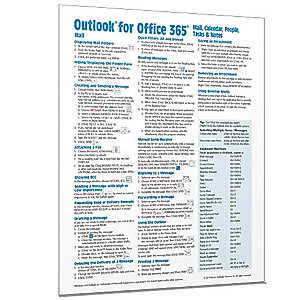 Microsoft Outlook 365 Mail, Calendar, People, Tasks, Notes Quick Reference - Windows Version (Cheat Sheet of Instructions, Tips & Shortcuts - Laminated Guide)