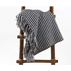 Fennco Styles Houndstooth Fringe Soft Throw Blanket - 50"x60"