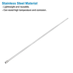 PATIKIL 8Ga x 12 Inch Stainless Steel Dispensing Needle Tips, 2Pcs Metal Glue Needle Tube Blunt Tips Luer Lock for Thick Glue Ink Lab, Silver