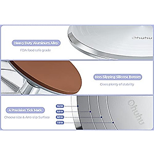 Cake Turntable, Ohuhu Aluminium 12'' Cake Decorating Kit Supplies Rotating Cake Stand Revolving Spinner Table Baking Kits with 2 Icing Spatula 3 Comb Icing Smoother Professional Lazy Susan Decor Gift