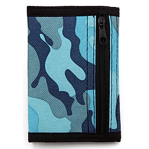 JONYEE Kids Wallet for Boys and Girls, Novelty Wallet for Boys Ages 5-7, Camo Teen Wallet for Kids Birthday Gifts (Blue)
