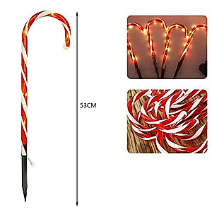Christmas Candy Cane Lights,LED Christmas Candy Cane Lights， Fairy Landscape Lighting Outdoor Garden Pathway Yard Lawn， Lamp Home New Year Xmas Decoration 10pcs