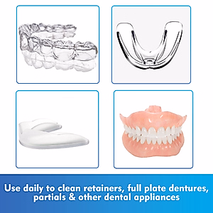 Aligner Cleaner, Denture Cleaner and Whitener Paste Foam Perfect for Sports Mouth Guard and Denture, Fast-Acting Alternative to Retainer Cleaner Tablets, Whitens Teeth and Fights Bad Breath 2 Pack