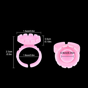 Glue Rings for Eyelash Extensions 100PCS Glue Rings MEKK Eyelash Extension Glue Rings Lash Extension Supplies Lash Glue Rings Disposable Lash Extension Supplies(Pink)