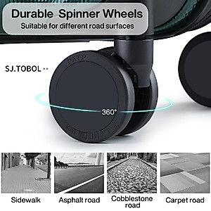 Hanke 20 Inch Carry On Luggage 22x14x9 Airline Approved Lightweight PC Hard Shell Suitcases with Wheels Travel Luggage Rolling Suitcase Travel Luggage Bag for Weekender(Blackish Green)