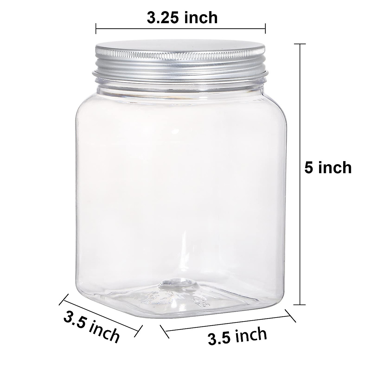 Bekith 12 Pack 24 Ounce Clear Plastic Jars Wide Mouth With Lids, Refillable Airtight Storage Containers for Kitchen & Household, Empty Plastic Jars Bottles for Food Storage