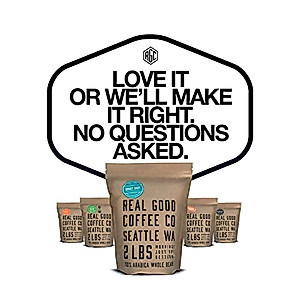 Real Good Coffee Company - Whole Bean Coffee - Donut Shop Medium Roast Coffee Beans - 2 Pound Bag - 100% Whole Arabica Beans - Grind at Home, Brew How You Like