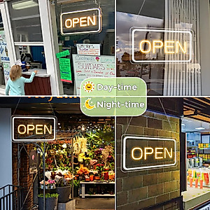 Open Signs for Business, COB Chip LED Neon Open Sign, 16"x 9" Bright Electric Light Up Open Signs with ON/OFF Switch for Bars, Stores, Coffee Shop, Hotel, Window, Outdoor etc.