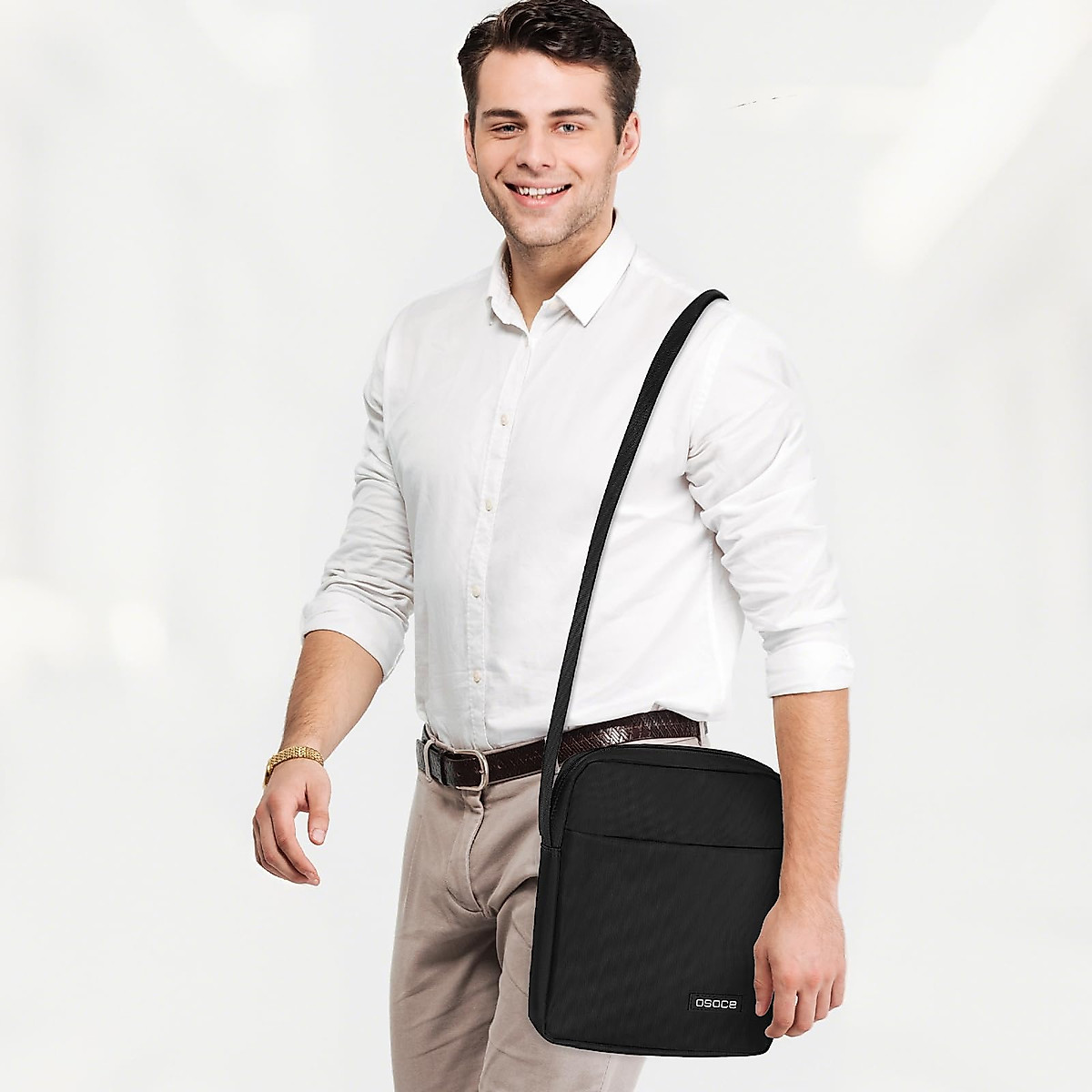 OSOCE Heavy Duty Clear Bag Stadium Approved, Clear Crossbody Shoulder Bag, See Through Transparent PVC Plastic Shoulder Bag for School Sport Concerts Business Travel