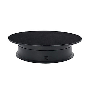 Motorized Rotating Display Stand 360 Degree Automatic Revolving Platform Electric Rotating Turntable Display Stand Rotating Display Turntable for Photography Products and Show/Black base + black suede