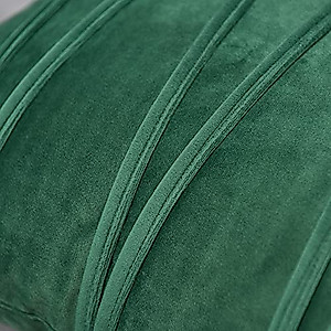 NianEr Decorative Plush Velvet Throw Pillow Covers Sofa Accent Couch Pillows Set of 2 for Bed Living Room Square Pillow Cases 20X20 Deep Green