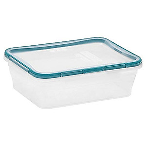 Snapware Total Solution 6-Pc Plastic Food Storage Containers Set with Lids, 8.5-Cup Rectangle Meal Prep Container, Non-Toxic, BPA-Free with 4 Locking Tabs, Microwave, Dishwasher, and Freezer Safe