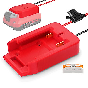 Ecarke Power Wheels Adapter for Craftsman 20V Dock Power Connector 12 Gauge Robotics RC Toy & Car,e-Bike(with Wire Terminals & 30A Fuse)