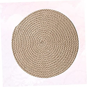 DECHOUS 1 PC Insulated Placemat Coaster Coasters for Drinks Placemats Round Linen Placemats Household Coaster Placemat Hand Braided Jute Placemats Insulation Mat Set Small