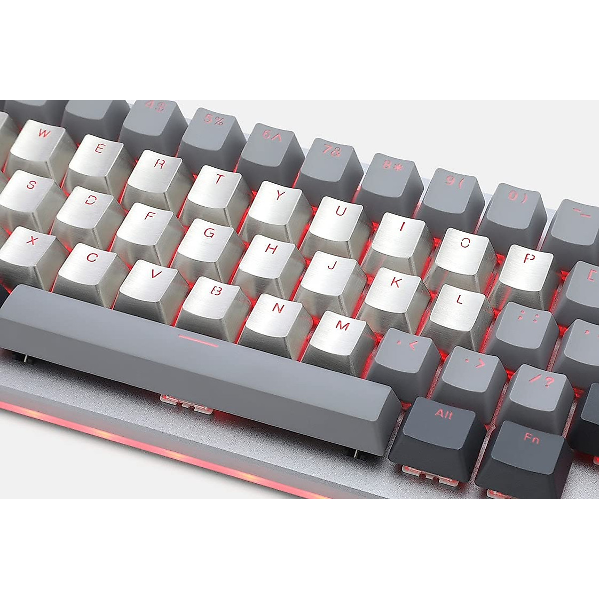 KPREPUBLIC teamwolf Stainless Steel MX Keycap Silver Color Metal keycap for Mechanical Keyboard Gaming Key Alpha Light Through Back lit (TeamWolf Alpha Key x1)