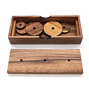 BSIRI Fun Puzzle Board Games Gifts of Hanoi Tower (9 Rings) with Wooden Designs for Brain Teasers Logic Games Kids and Adults to Challenges Mastermind Game and Think for Fun Learning Tower Puzzles