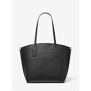 Michael Kors Jane Large Pebbled Leather Tote Bag (Black)