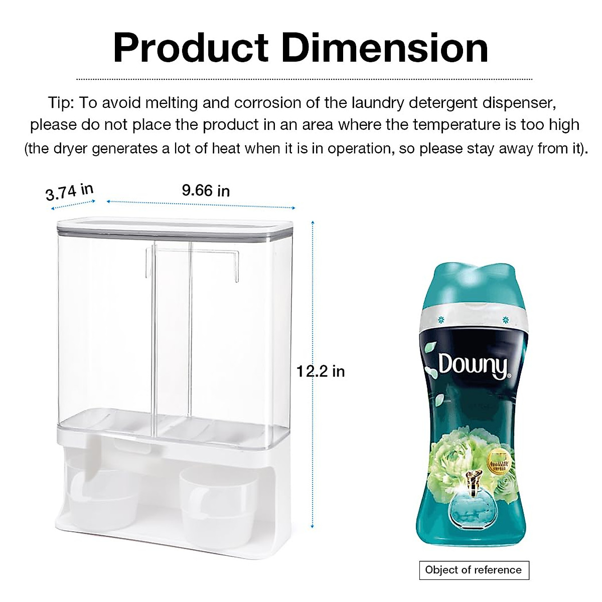 Conworld Rice Dispenser Kitchen Organization, Wall-Mounted Dry Food Storage Container with Lids and 1 cup, Laundry Detergent Dispenser.Suitable for Black Rice, Pet Food, Beans, Laundry Scent Beads