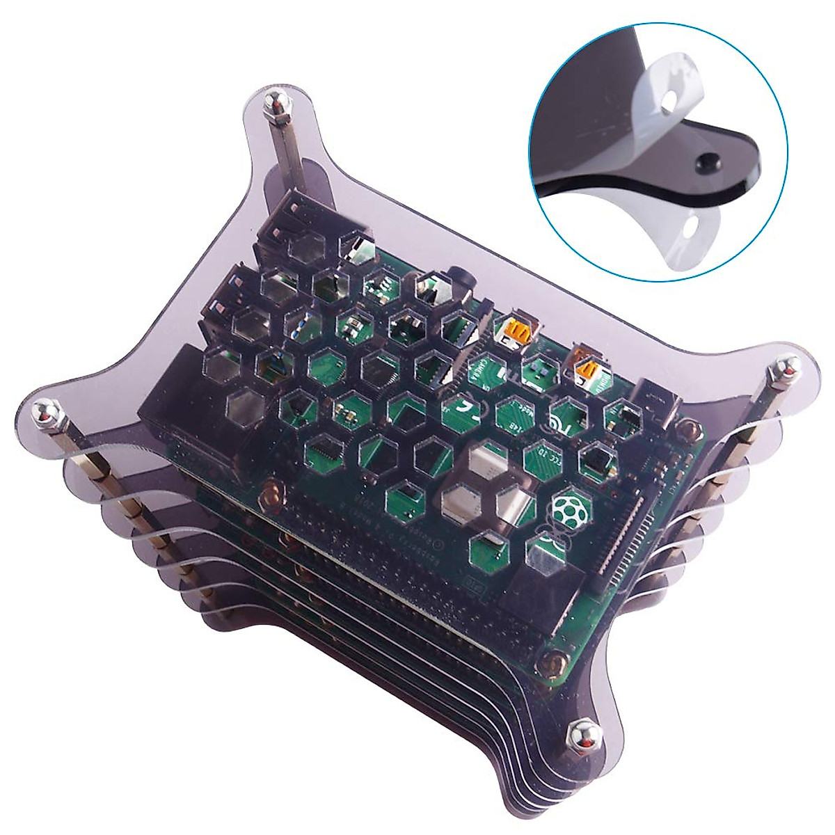 GeeekPi 6-Layers Cluster Case for Raspberry Pi, Pi Rack Case with Raspberry Pi Heatsinks ...