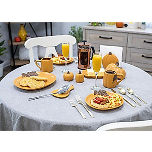 Nat & Jules Pumpkin Shaped 8 x 6 Inch Ceramic Scalloped Covered Lid Butter Dish: Perfect for decorating table settings for Thanksgiving, Halloween & Indoor Fall Décor, Orange