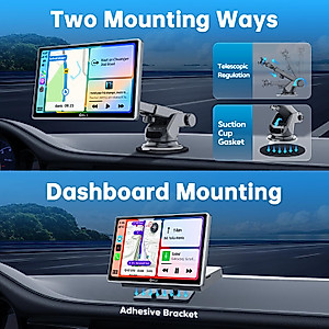 PLZ 6.8" Wireless Apple Carplay Stereo Screen, Portable Plug in Car Play Android Auto Touchscreen, Car Audio Receiver, 1080P Backup Camera, Bluetooth 5.3, FM Radio Transmitter, 2.5K Dash Camera