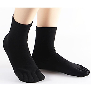 Lanmiya Women's Toe socks Cotton Five Finger Socks For Running Athletic 4 Pack