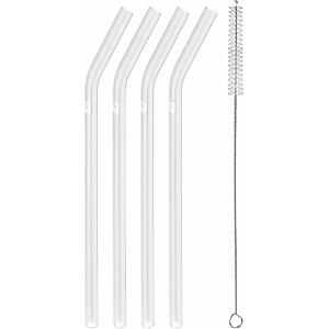 ZWILLING Sorrento 5-pc Bent Glass Straw Set - Clear
