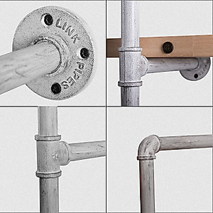 LINKPIPES Industrial Pipe Shelving, Shelf Brackets DIY Open Book Shelf for Office Room Kitchen Wall Shelves(2Pcs 3Tier,46.9" Tall,11" deep,Hardware Only)