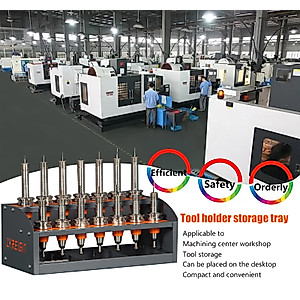 LYREIGN BT40 CNC Tool Rack, CAT40 CNC Tool Holder Keeper on Desktop Placed for CNC Machine Equipment, CNC Tool Storage System for Warehouses Machining Centers