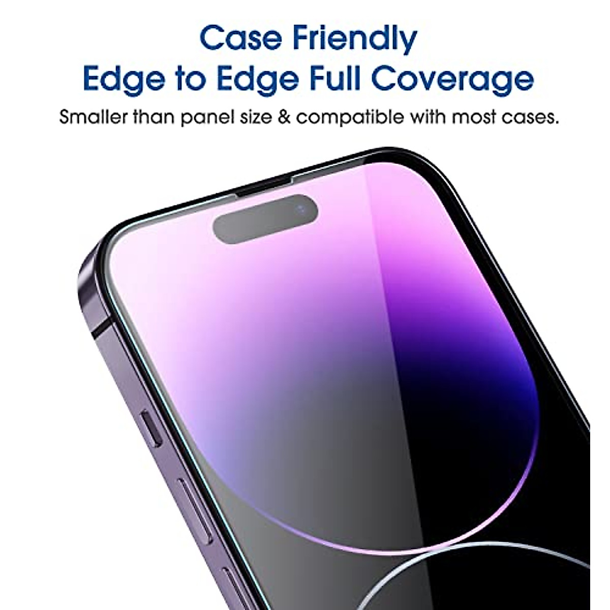 amFilm OneTouch Glass Screen Protector for iPhone 14 Pro 6.1 Inch 2022 with Camera Lens Protector, Easiest Installation, Dynamic Island Compatible, Bubble Free, Tempered Glass, 2+2 Pack