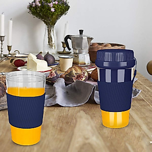 iBazal Portable Blender, Cordless Mini Personal Blender USB Rechargeable Smoothie Juicer Cup, 250mL Waterproof Fruit Mixing Machine Baby Travel Home Office Sports Outdoors, BPA Free -Dark blue