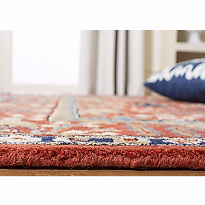 SAFAVIEH Antiquity Collection Accent Rug - 4' x 6', Red & Multi, Handmade Traditional Oriental Wool, Ideal for High Traffic Areas in Entryway, Living Room, Bedroom (AT64A)