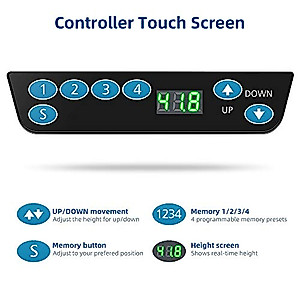 Thre'a Stand Up Desk Frame, Adjustable Standing Desk Base, Electric Standing Frame with Single Motor DIY Workstation with Memory Controller for Home and Office (Black)