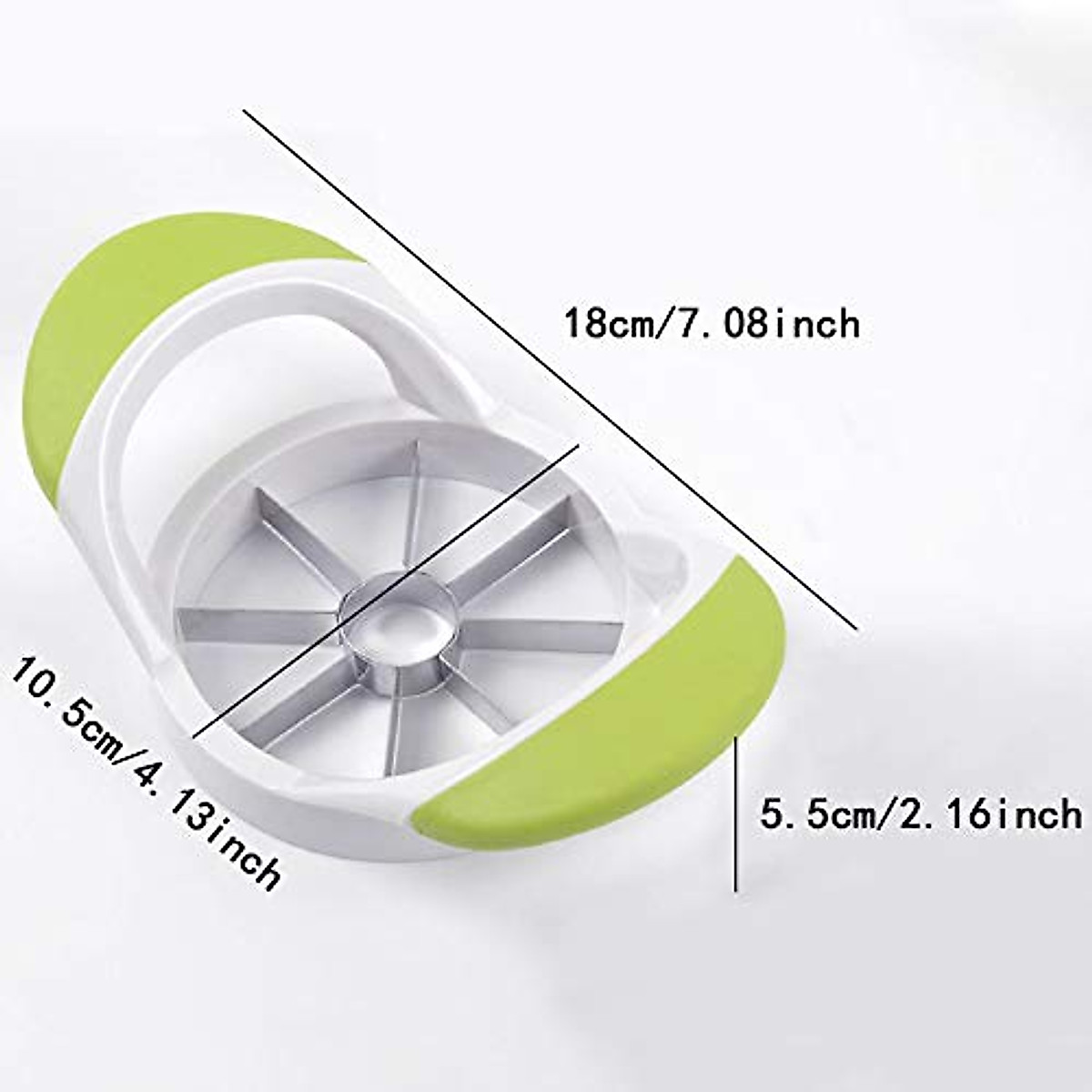 Fruit & Vegetable Corers,Apple Slicer, Stainless Steel Apple Cutter,Divider Up to 4 Inches Apples,Use for Apples, Pears, Potatoes, Onions Cutting,Green