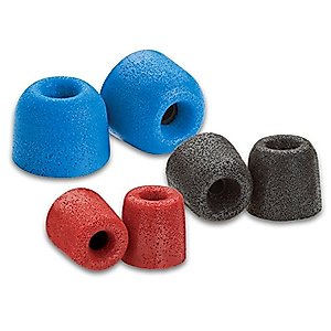 Comply Foam Premium Earphone Tips - Isolation T-100 (Multi-Color, 3-Pairs, S/M/L)