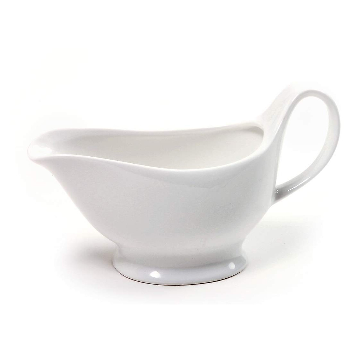Norpro Porcelain Gravy Sauce Boat with Stand and Candle, 16oz, White