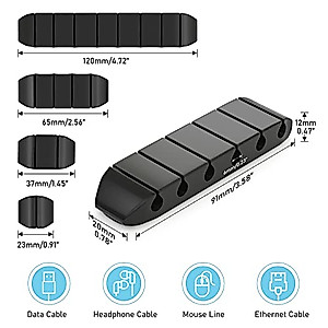 Adhesive Cord Holders 10 Pack, Cable Clips,Ideal Cable Cords Management for Organizing Cable Wires-Home, Office, Car, Desk Nightstand-White
