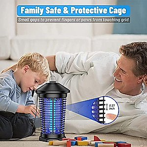 Bug Zapper Outdoor Indoor, Zechuan Electric Mosquito Zapper, Electronic Mosquito Killer Lantern, Waterproof Fly Trap Insect Killer for Home Backyard Patio Garden Camp Site