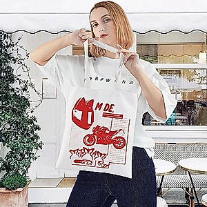 LEVLO Motomami Canvas Tote Bag Singer Song Inspired Gift Latin Music Album Shoulder Bag For Singer Fans (Motomami Tote)