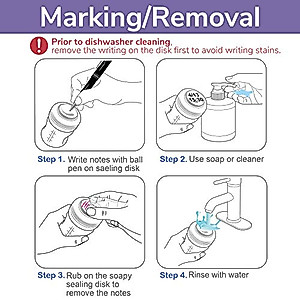 Maymom Bottle Top/Rewritable Sealing Disk Compatible with Lansinoh Momma Breastfeeding Bottles Not Original Lansino Bottles, Lansinon Pump Parts, Signature Pro/Smartpump/Manual Pump