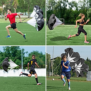 GIEMIT Running Speed Parachute 56" Speed Resistance Parachute with Adjustable Strap, Speed Drills Training Parachute for Speed Training and Strength Training