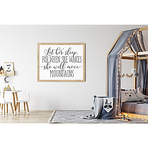 JESC Let Her Sleep for When She Wakes She Will Move Mountains Girls Room Decor Baby Girl Shower Gift Girls Nursery Wall Art Nursery New Home Gift Wall Remavp Artwork Posters No Frame