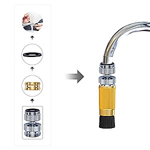 LitartPRO Lead-Free Swivel Faucet Adapter Kit, 15/16" or 55/64" x 3/4" Garden Hose Adapter for Male to Male & Female to Male - Chrome Finished