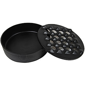 U.Like Relax Zone Aluminum Metal Cigar Ashtray with Lid For Men-Durable handcrafted 16 Holes Grid Design Ash Tray indoor and outdoor - Wind Resistant Round Cigars to Cigarillos, black (53)