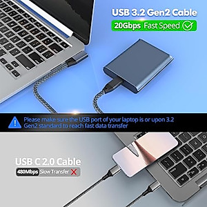 UseBean USB C to USB C Cable 100W 15ft(2 Pack), Right Angle USB 3.2 Gen2x2 20Gbps Data Transfer&PD Fast Charging,4K60Hz Video Monitor Type-C Cord,for MacBook Pro, iPad Pro,Galaxy S24/S23