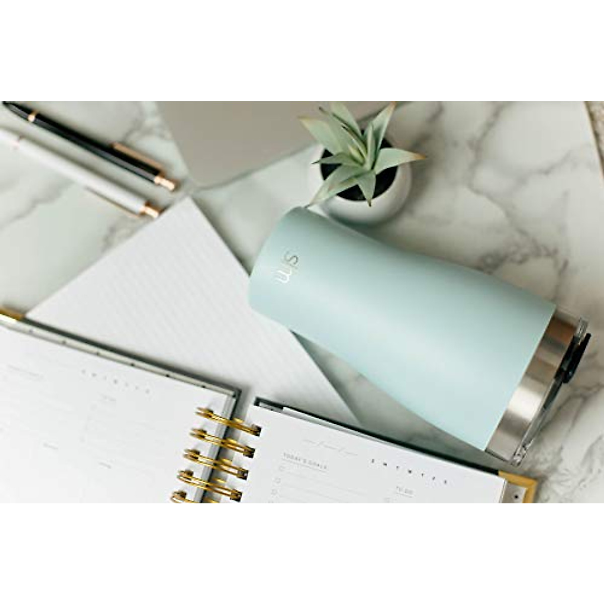 Simple Modern Tumbler with Clear Flip Lid and Straw | Reusable Insulated Water Bottle Stainless Steel Travel Mug | Slim Cruiser Collection | 32oz, Blush